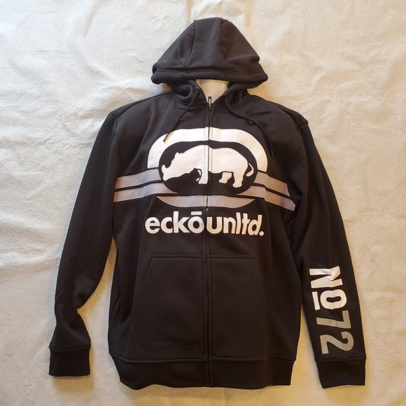Ecko Unlimited | Sweaters | Ecko Unltd Hoodie Sweatshirt Black Zip Up ...